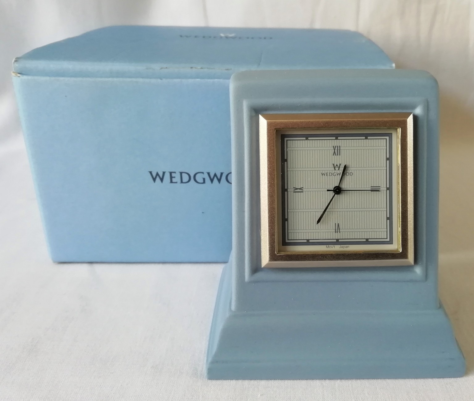 Nivag Collectables: Wedgwood - Blue Jasperware: Desk Clock - Boxed