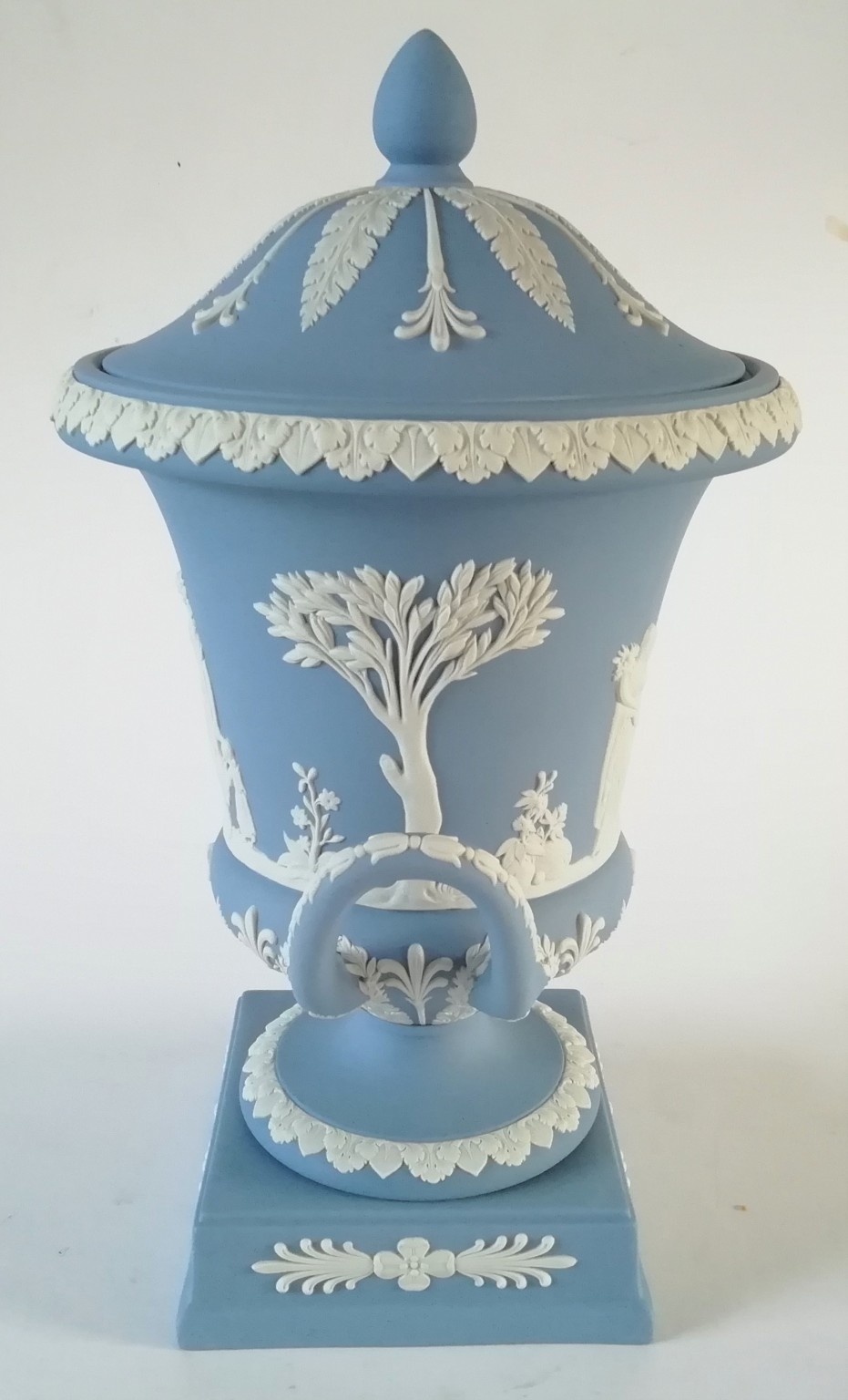 Nivag Collectables: Wedgwood - Blue Jasperware: Campagna Lidded Urn Vase